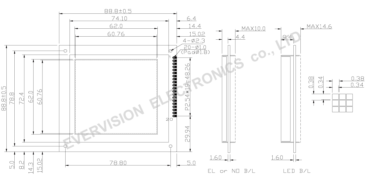 1160x160 Monochrome Liquid Crystal Display, 160*160 LCD, Monochrome LCD ...